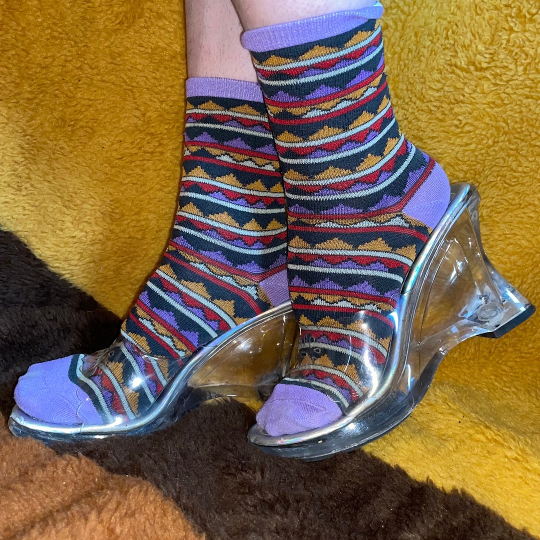 Vtg Y2K CLEAR PLATFORM Heels // Vintage Size 9 Womens Silver ...