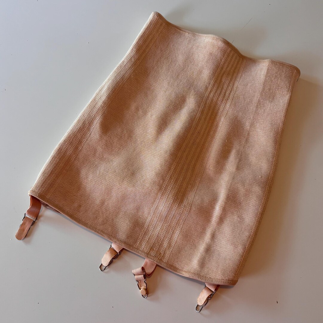 Vtg 40s ROSE KNIT GIRDLE // Vintage Mini Skirt Shapewear Flat Effect ...