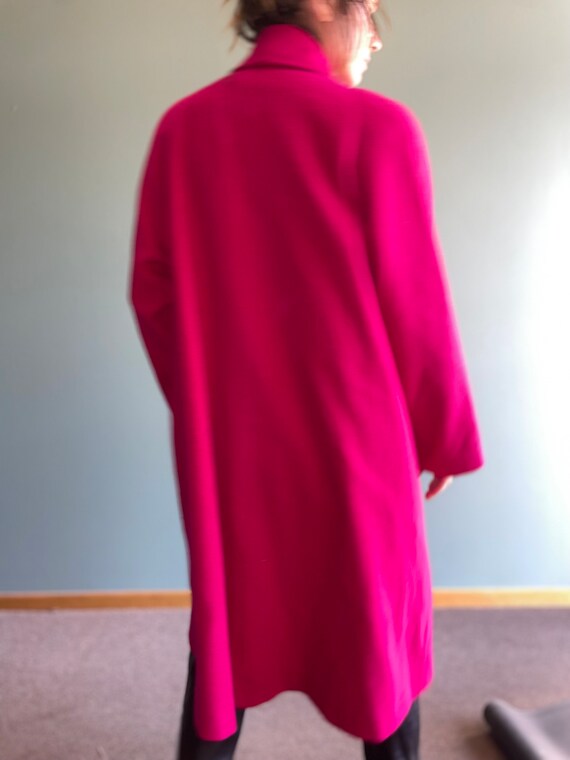 vintage ꕤ ꕤ 80s NEON pink WOOL COAT ꕤ ꕤ matching Sca… - Gem