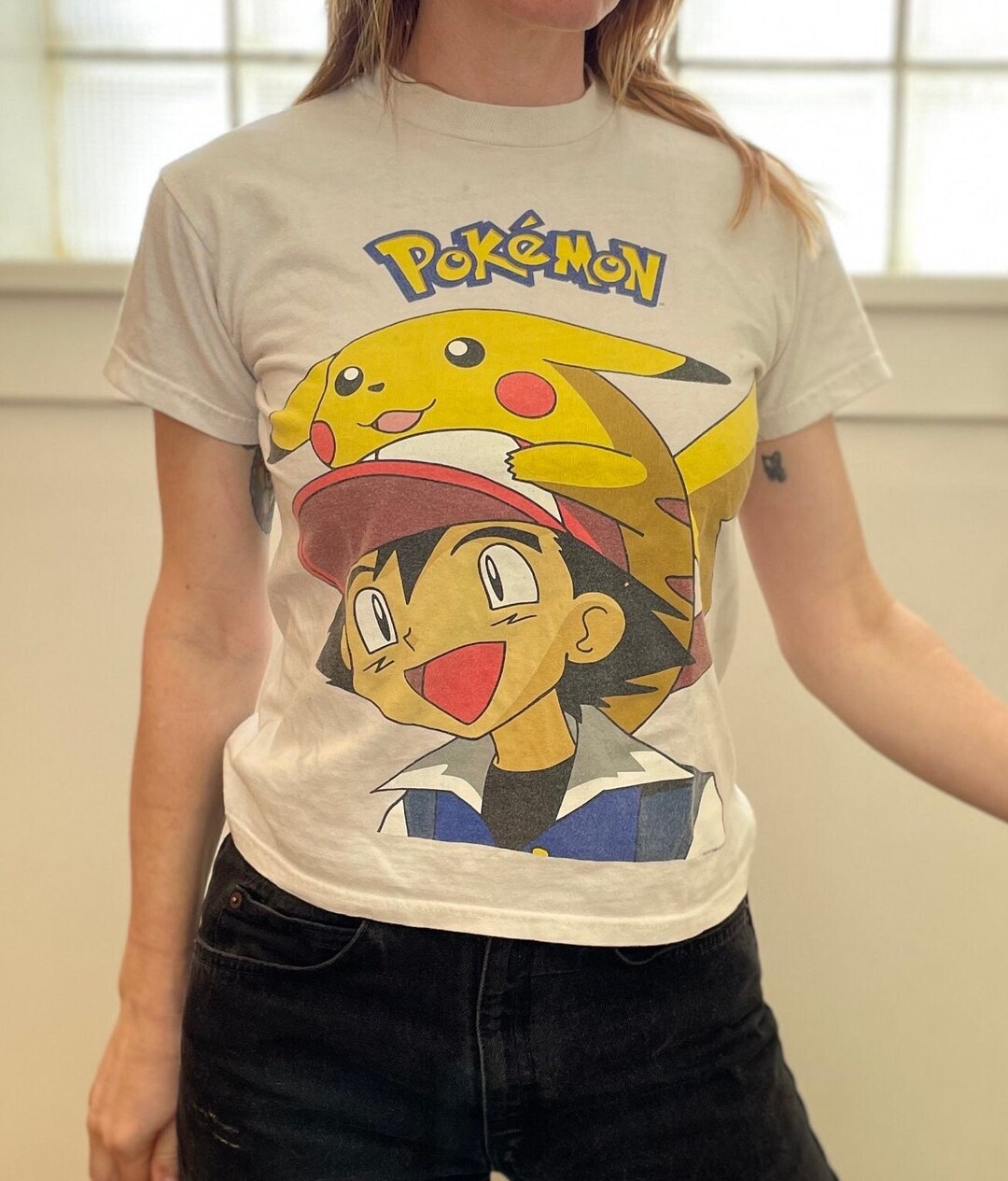Vintage 90s Pokemon Shirt Pikachu & Ash Ketchum Shirt // Nintendo Big ...