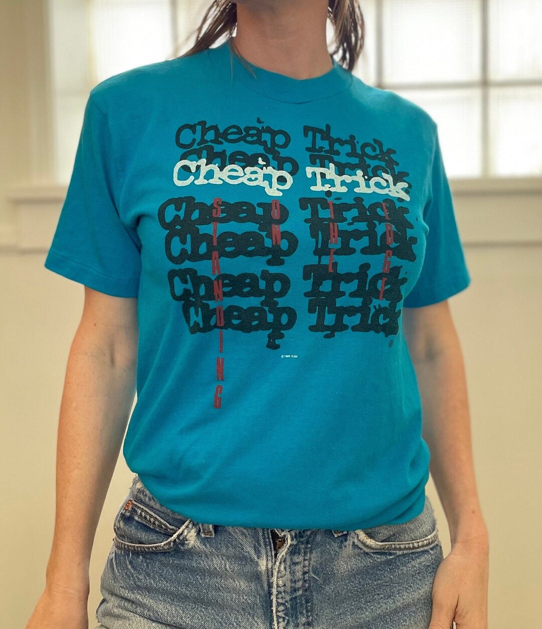 Vintage 70s 80s Blue Cheap Trick Band Shirt / Text Print Rock Tee ...
