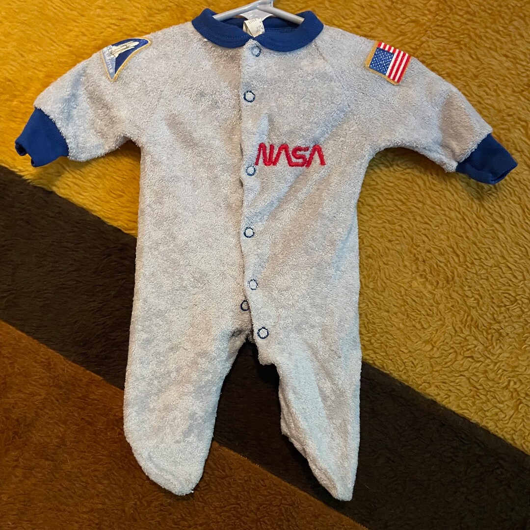 Vtg 80s NASA Jumpsuit Newborn Baby Astronaut Onesie Infant 3 Months One ...