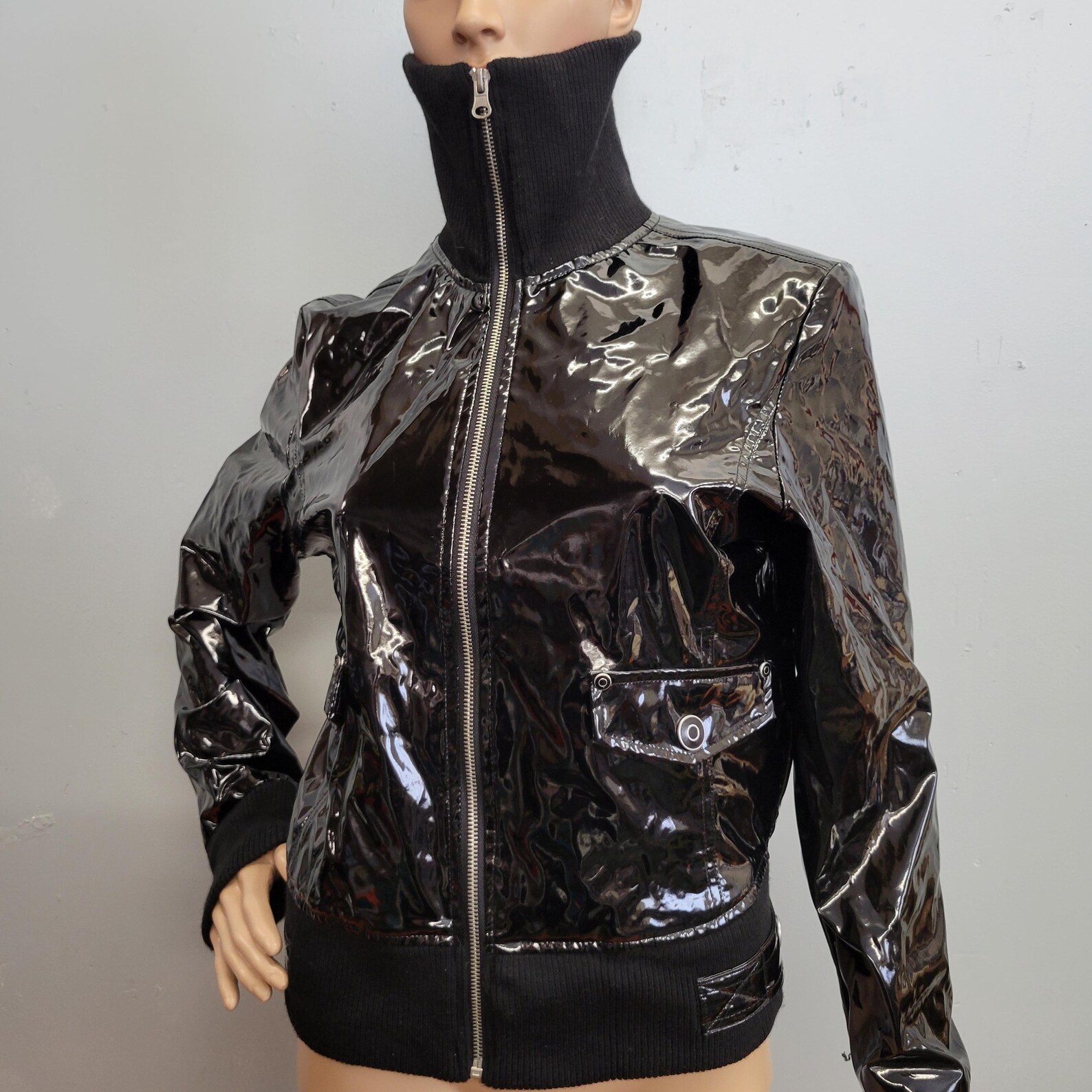 Vtg 70s PVC Vinyl Cropped Jacket: Vintage Taxi Brand Faux Leather Rain ...