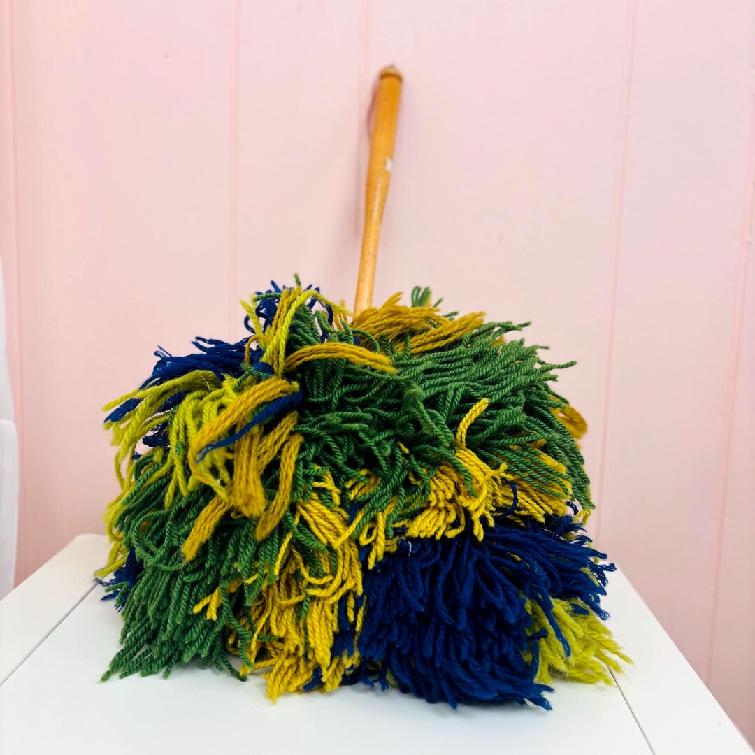 Vintage 50s Shaggy House Duster, Wooden Handle Cleaning Prop - Etsy UK