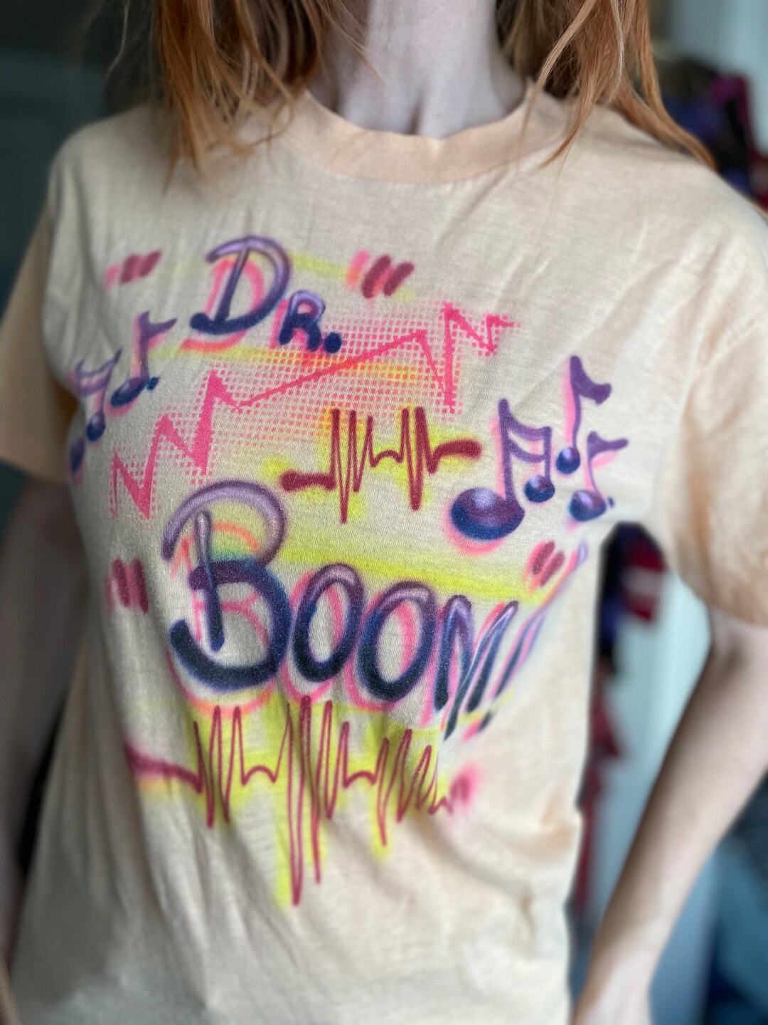 Vintage 80s Dr. Boom Shirt // Airbrushed Graffiti Style Shirt / DJ ...