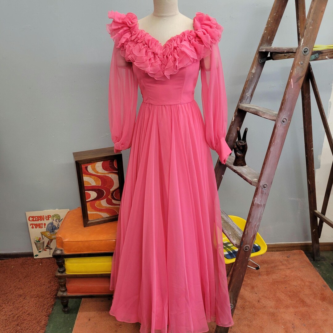 Vtg 70s MIKE BENET GOWN // Vintage Mike Benet Formals Size 10 Cpink ...
