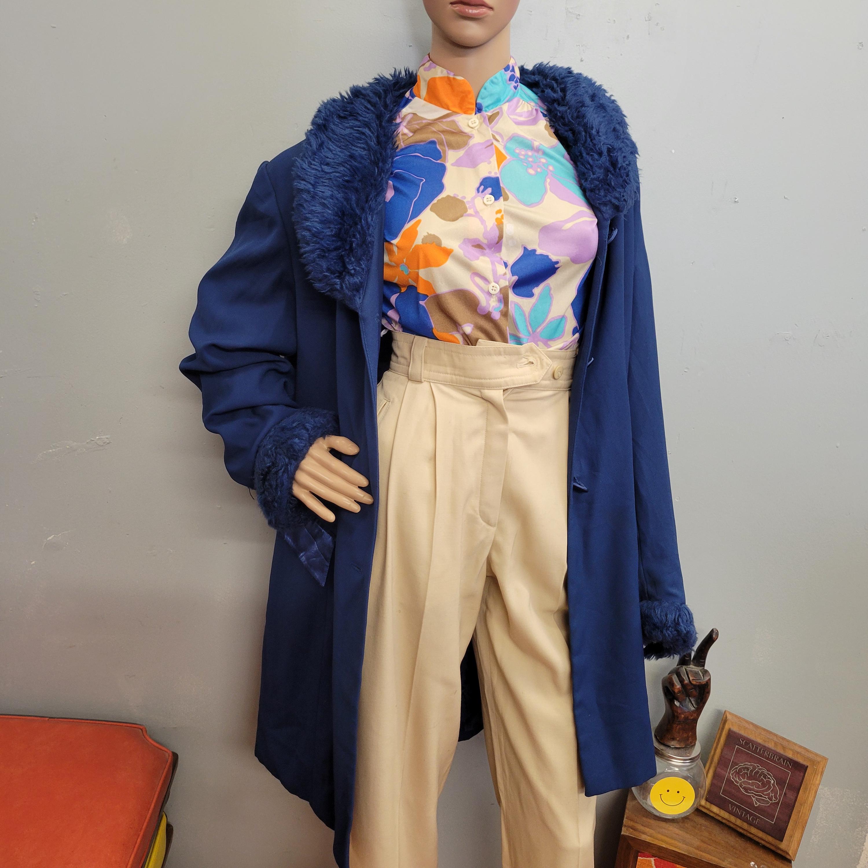 Vtg 60s BLUE FAUX FUR Coat, Katherine Kay Ltd. Large Plush Jacket - Etsy UK