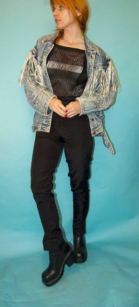 vintage 80s denim fringe - Gem
