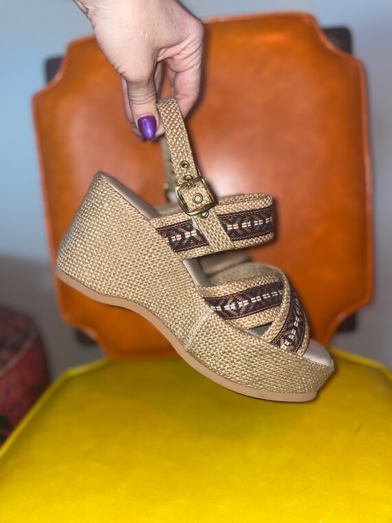 vintage 1970s wedge sandals - Gem
