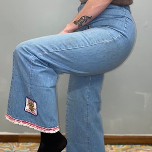 Vtg 70s Bicentennial 1976 SAILOR STYLE JEANS High Waisted Nautical ...