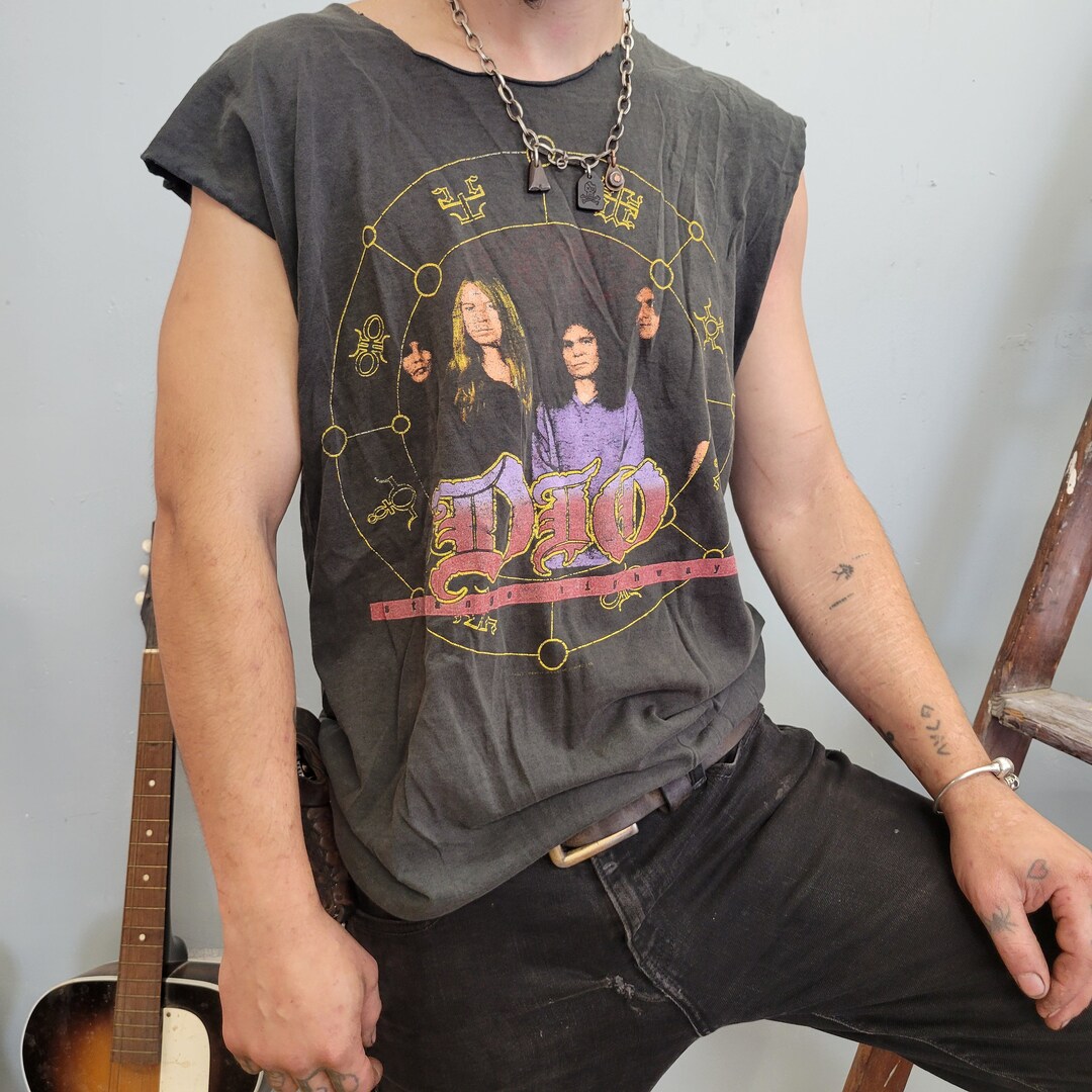 Vtg 90s DIO Tour METAL Tshirt // Vintage Single Stitch Muscle Tee Black ...