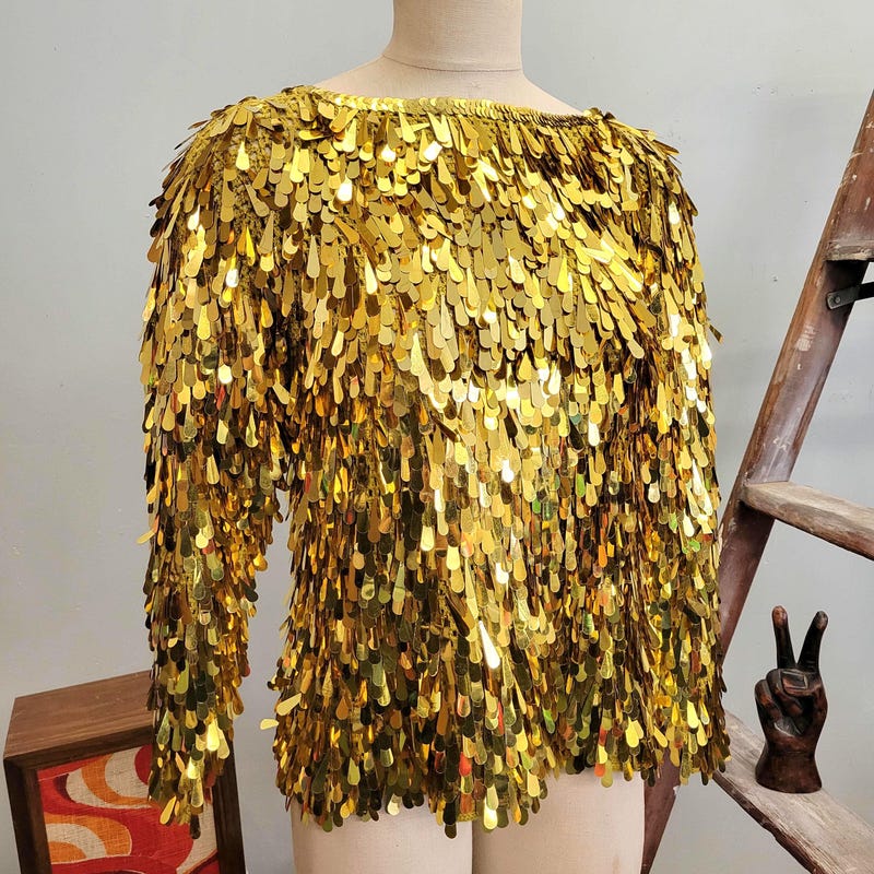 Gold Sequin Top - Etsy