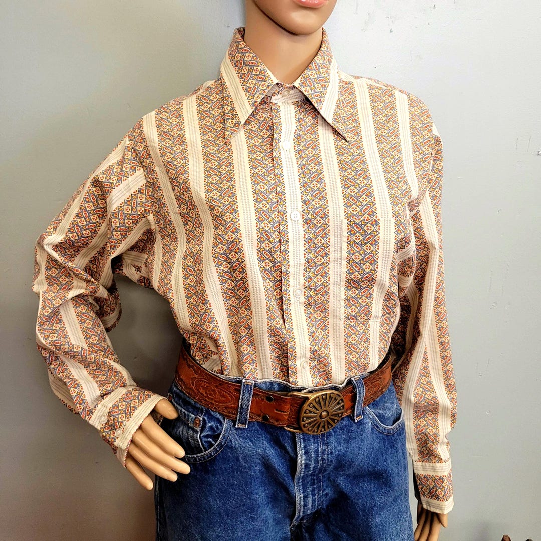 Vtg 70s Psychedelic WESTERN COLLARED Shirt : Vintage 417 Van Heusen ...