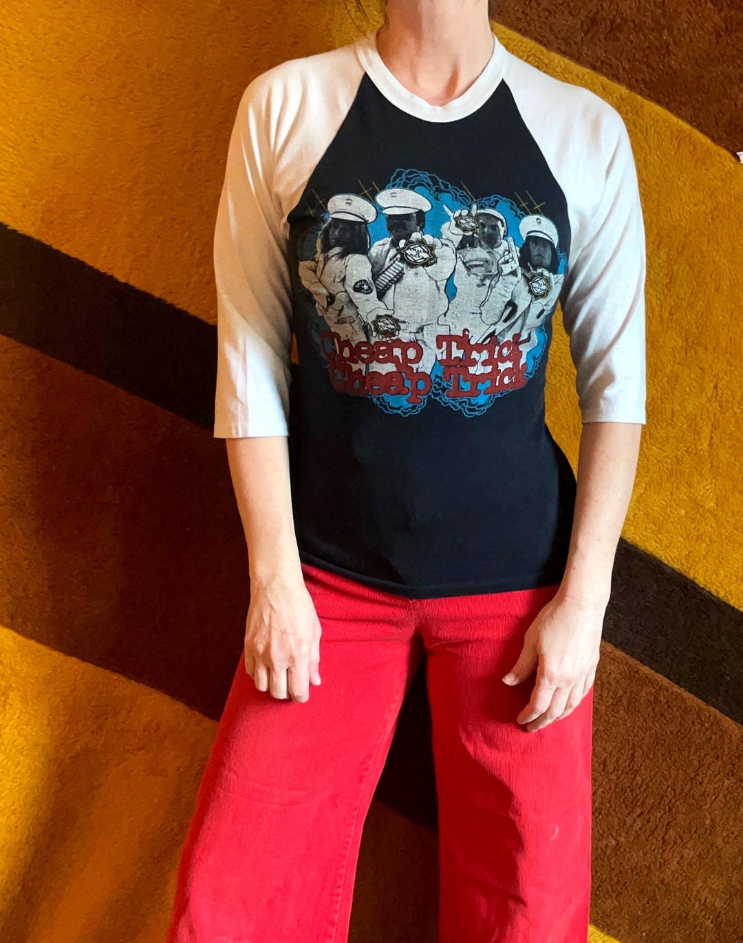 Vtg 70s CHEAP TRICK Band Tour Tee Raglan : Vintage Medium Ringer Sleeve ...