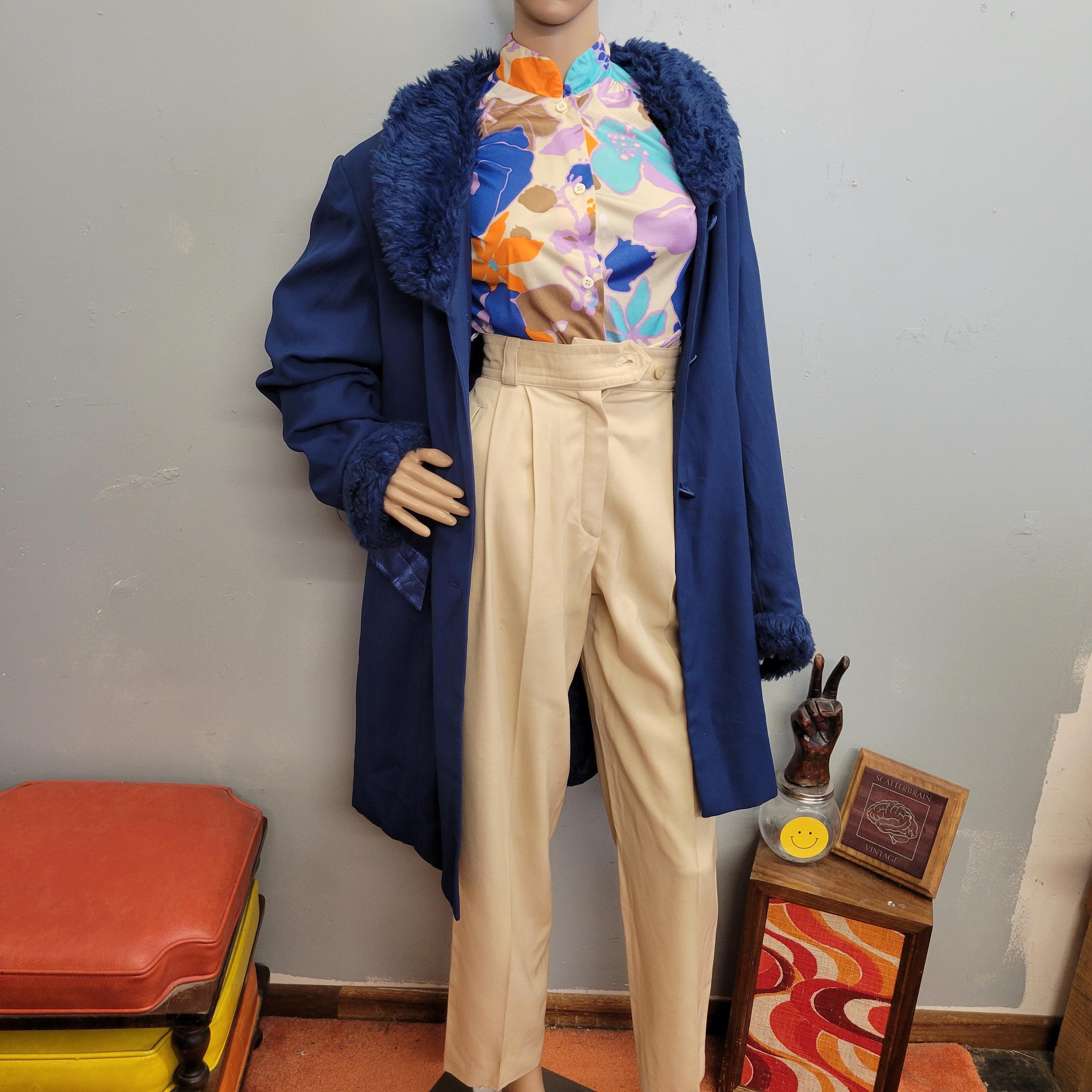 Vtg 60s BLUE FAUX FUR Coat, Katherine Kay Ltd. Large Plush Jacket - Etsy UK