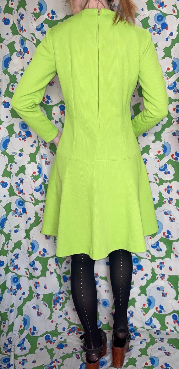 SALE! Vintage 1960s Mod Neon Green Dress // 60s Drop … - Gem