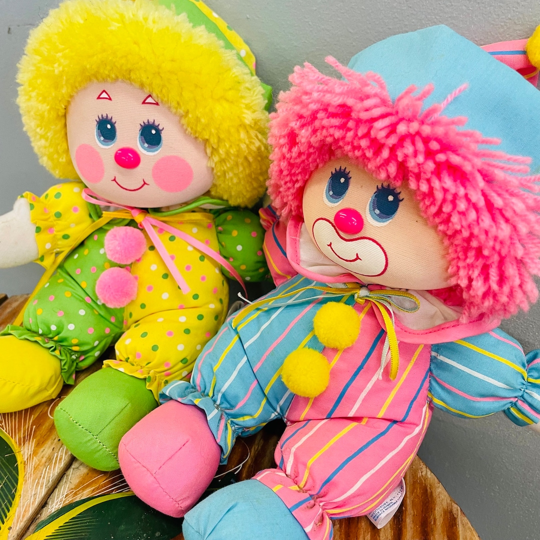 80s CLOWN TOYS // Vtg Amtoy Brand Clown Dolls // Cute 1980s Plush Baby ...