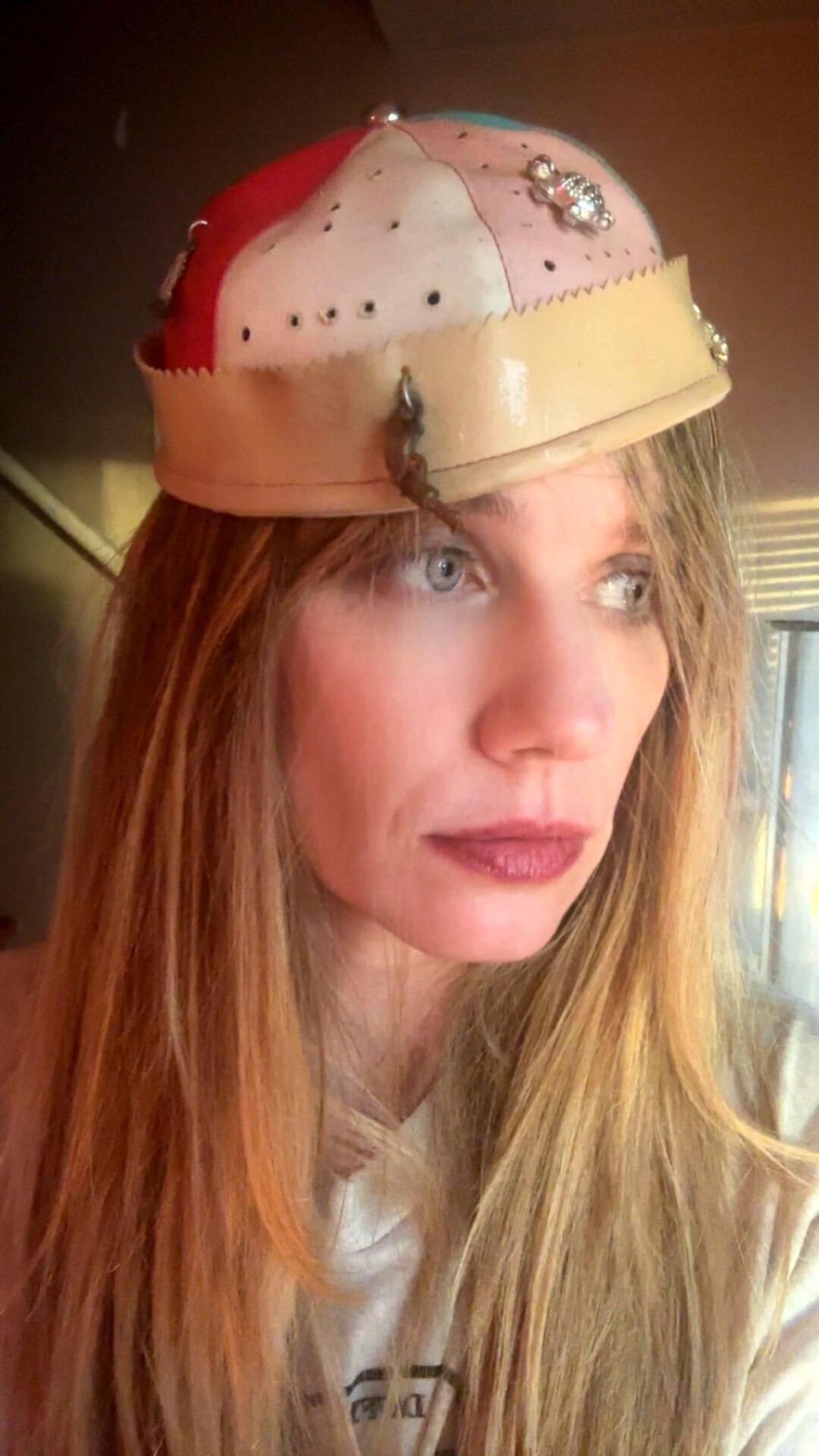 Vtg Multicolor PATENT LEATHER HAT : Vintage Charms Pinwheel Retro Mod ...