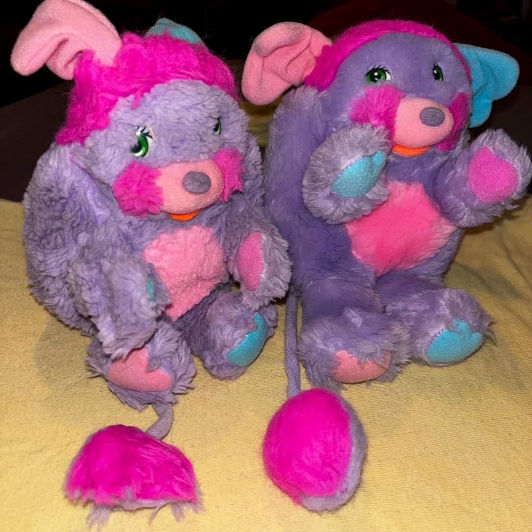 Vtg 80s POPPLES PLUSH SET // Vintage 1985 Pretty Bit Lavender Pastel ...