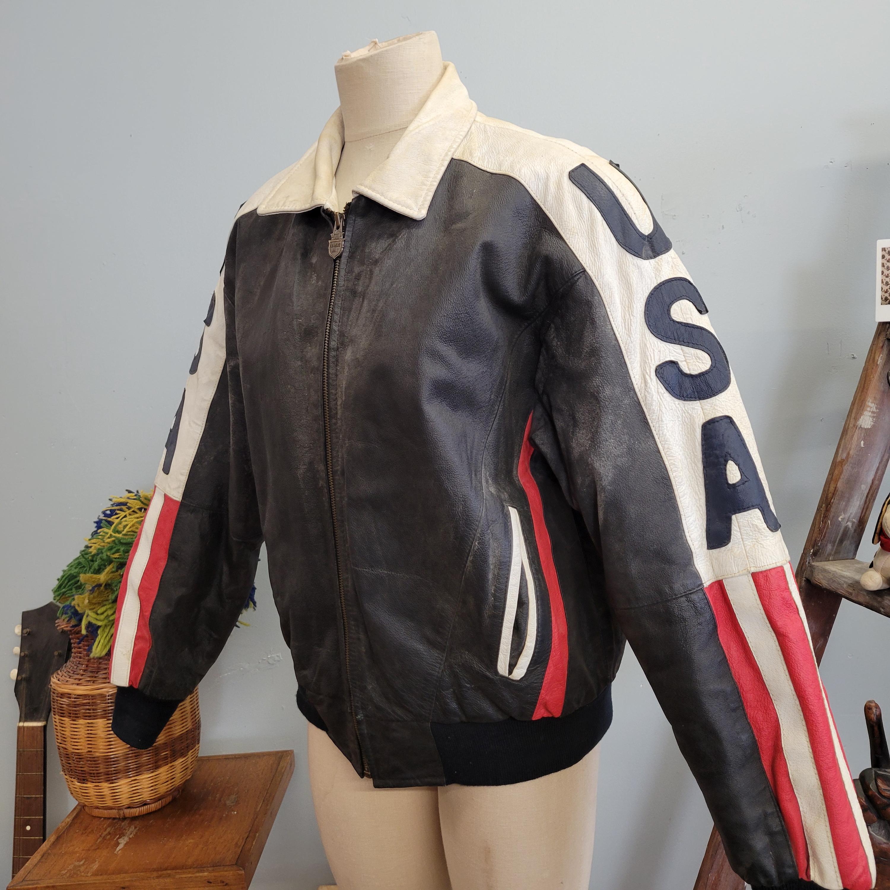 Leather Jacket Striped - Etsy Leather Jacket Striped - Etsy