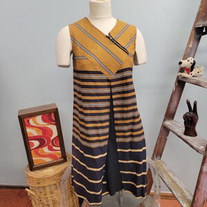 Vtg 60s NEUTRAL STRIPED DRESS // Vintage Jori California Womens Medium ...