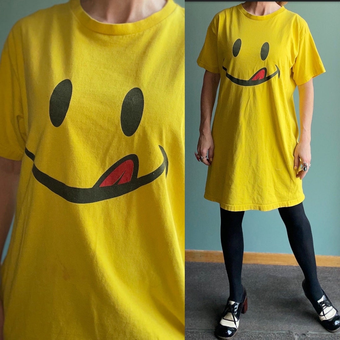 Vintage 90s Joe Boxer Smiley Face Shirt / Emoji Shirt / Oversized ...