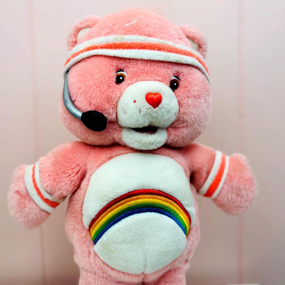 Vtg 80s Animatronic CARE BEAR Fit N Fun Rainbow Plush - Etsy