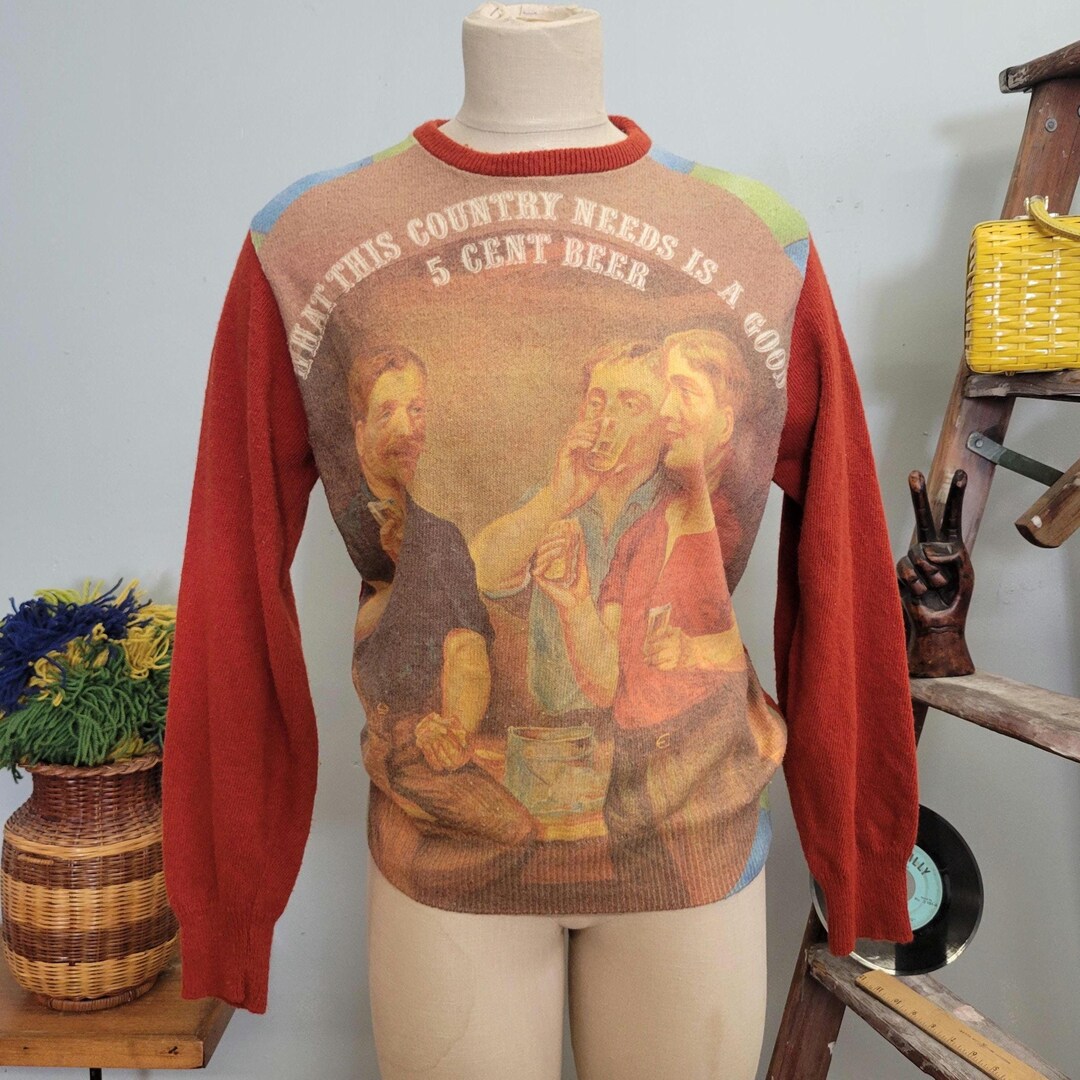 Vintage 70s Bar Scene Sweater: Mcgregor USA Made Acrylic Knit - Etsy