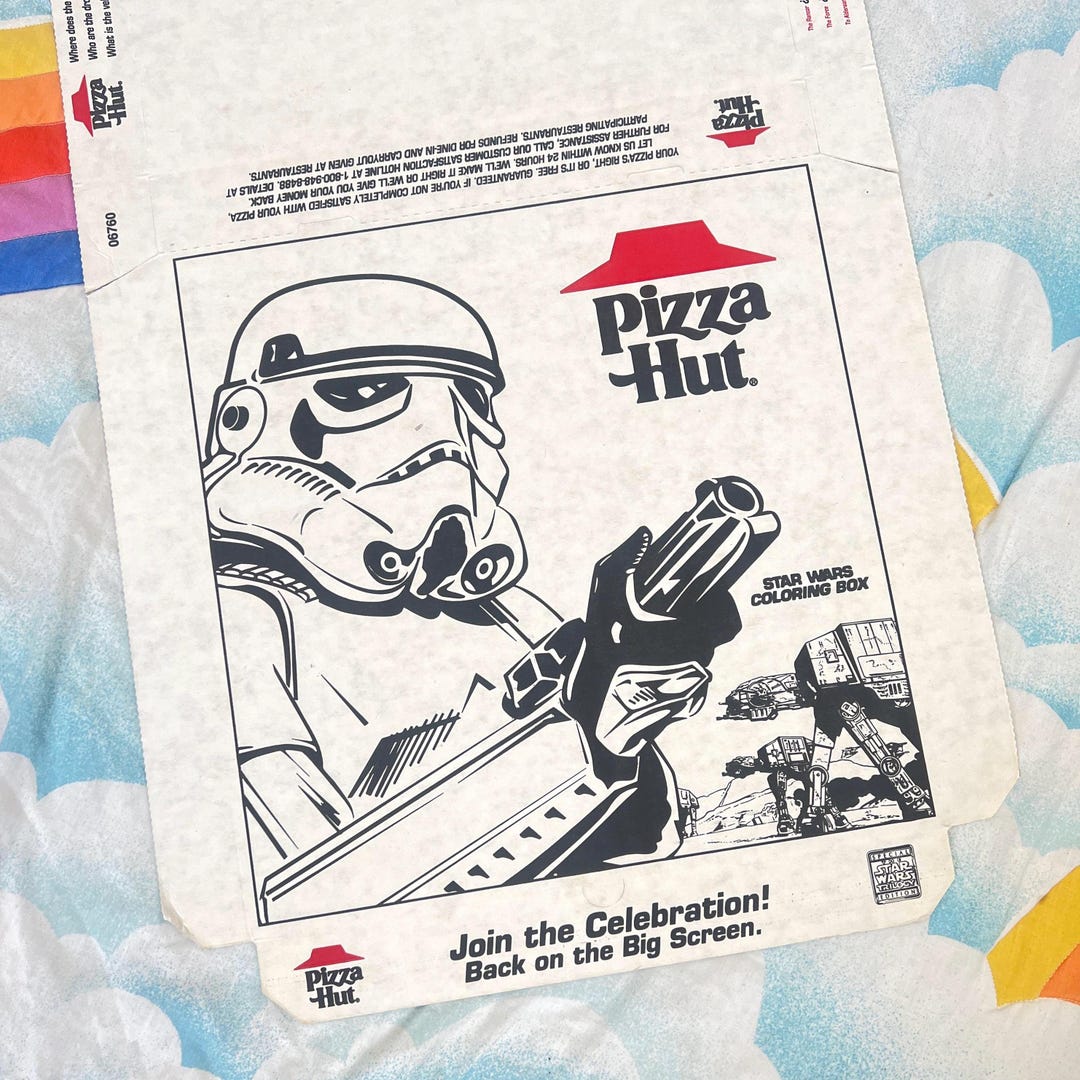 Vtg 90s STAR WARS PIZZA Box // Vintage Storm Trooper Movie Memorabilia ...