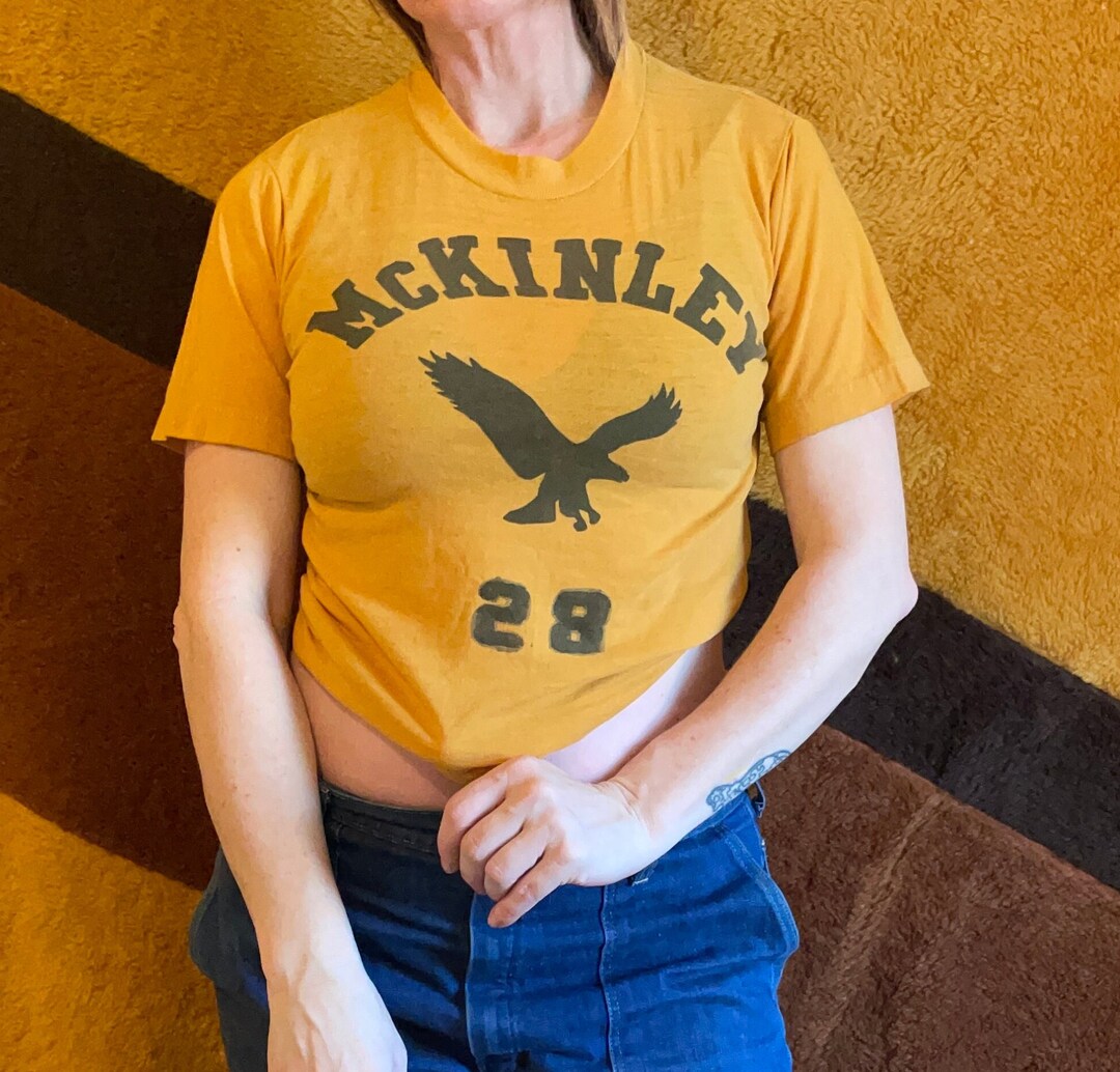 Vtg 70s Hand Drawn Mckinley Eagle Mascot Homemade Sportswear Graphic ...