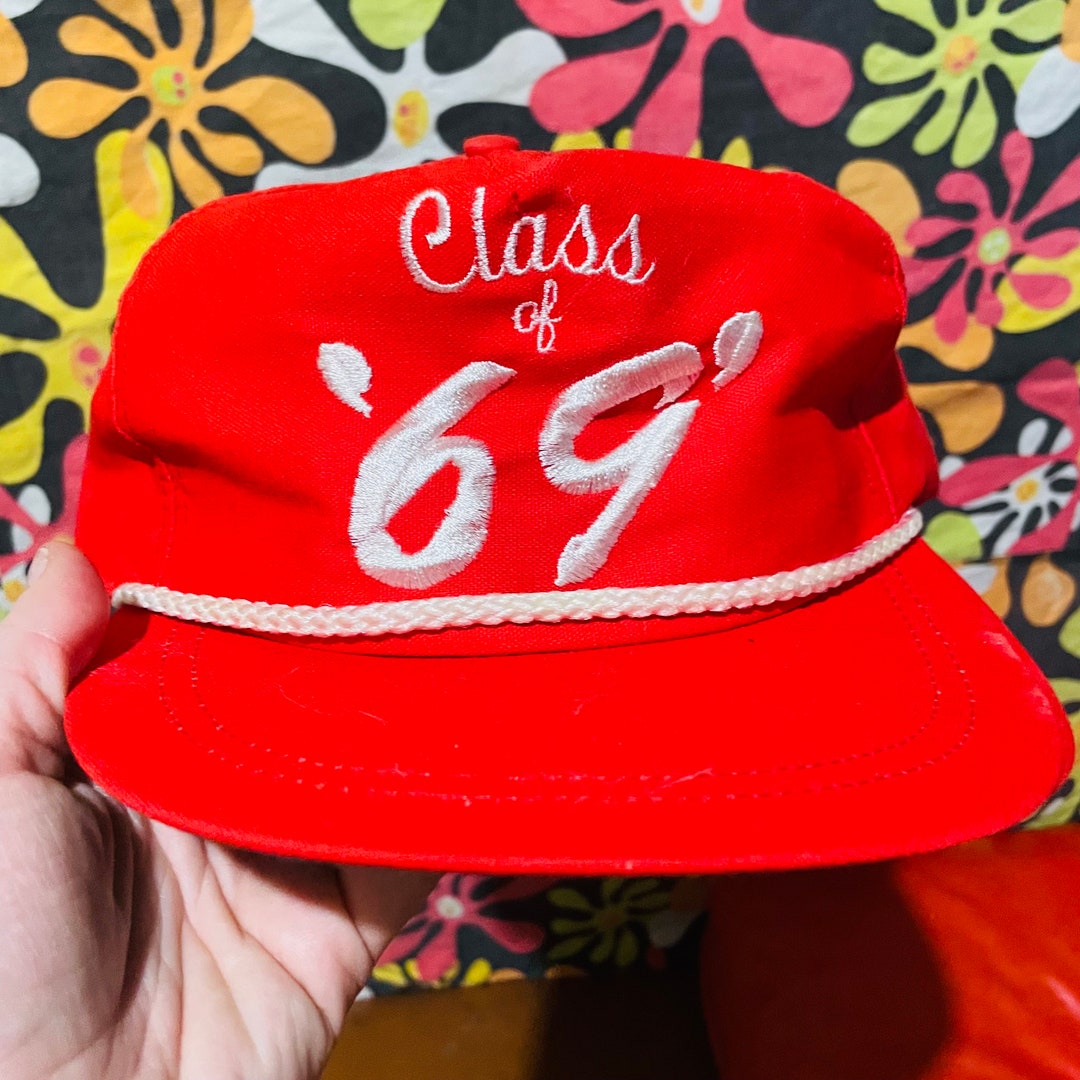 69 RED TRUCKER HAT --- Vintage Funny Sleazy 1969 Ironic Hipster School ...