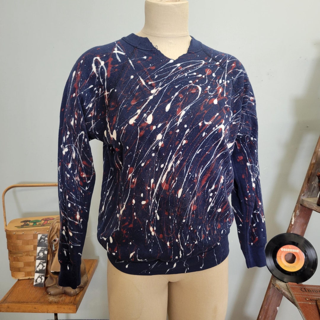 Vtg 80s PAINT SPLATTER SWEATSHIRT // Vintage Ultra Fleece Tultex Xl ...