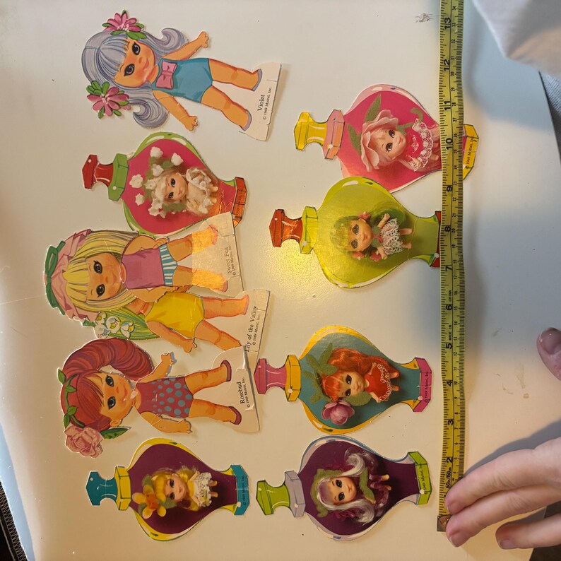 Vintage 1960s LOT of 10 Little Kiddles Kologne PAPER DOLLS Mattel Mini ...