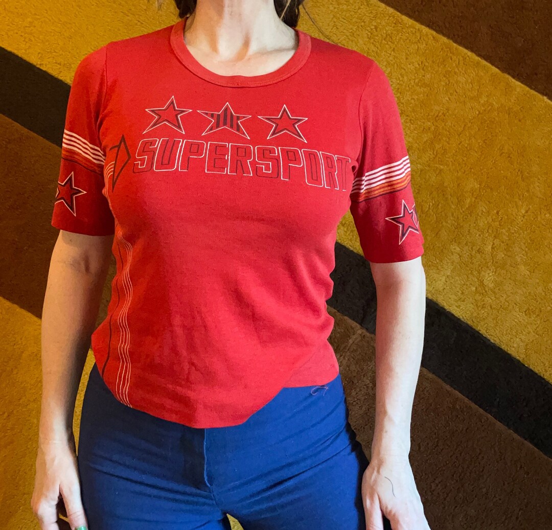 Vtg 70s SUPER STAR SHIRT // Vintage Paper Thin Pop Art Striped 3/4 ...