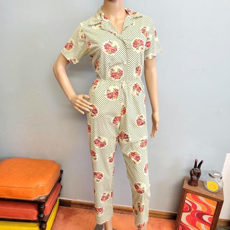 70s Floral Two Piece Set - Etsy