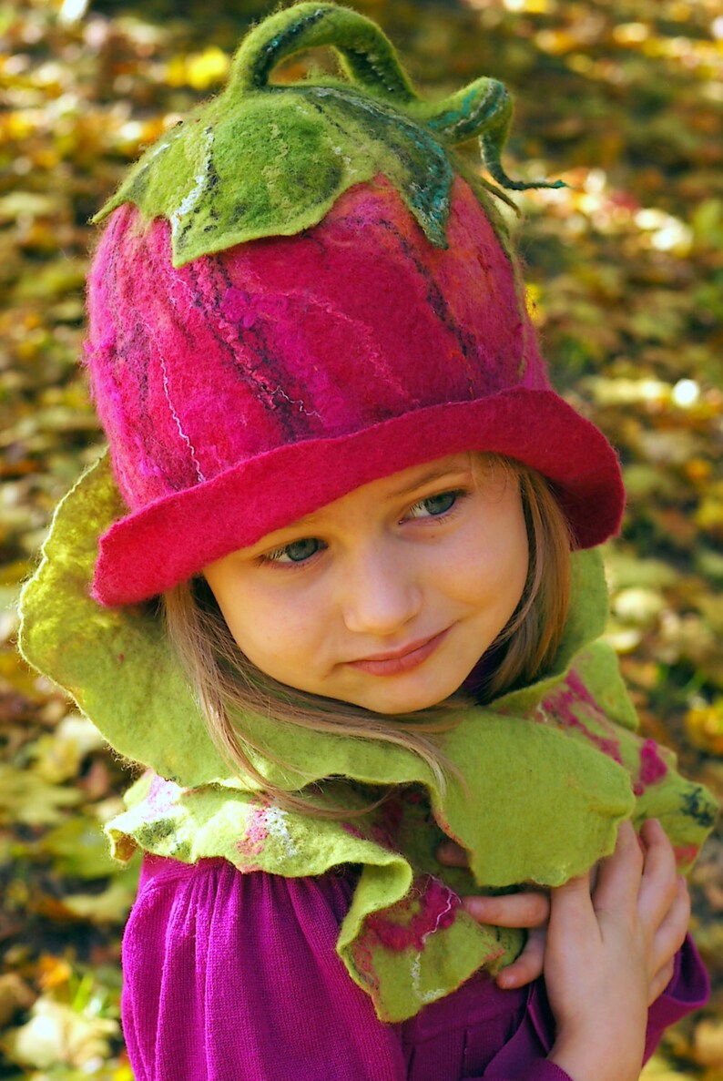 Sale! Flower Hat for Girl Cute and Soft Merino Wool Wearable Art ...