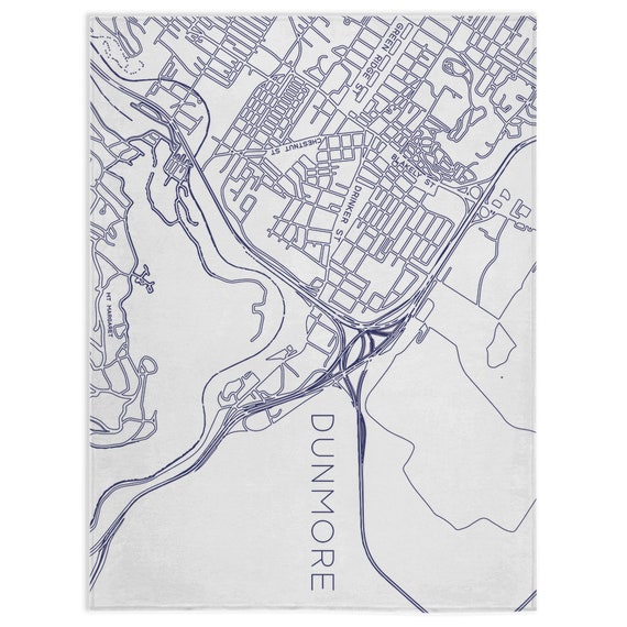 Dunmore Pa Map Minky Blankets - Etsy