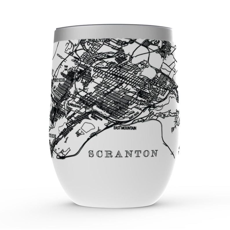 Scranton Pa Map Stemless Wine Tumbler PREORDER Ships in 10 Days - Etsy