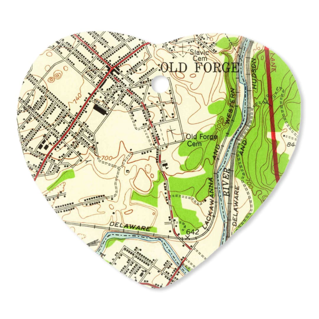 Old Forge Pa Map Porcelain Ornaments - Etsy