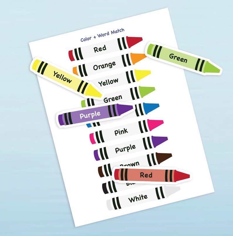 Printable Busybook Pages - Color Match Game for Toddlers - Etsy