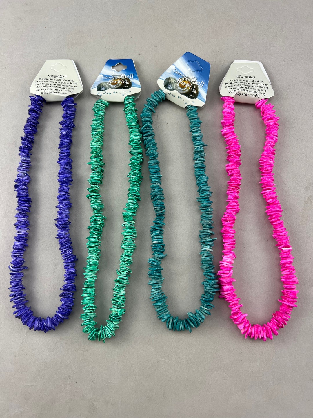 4 Pcs Colorful Handmade Puka Chip Coco Shell Necklace 18" - Etsy