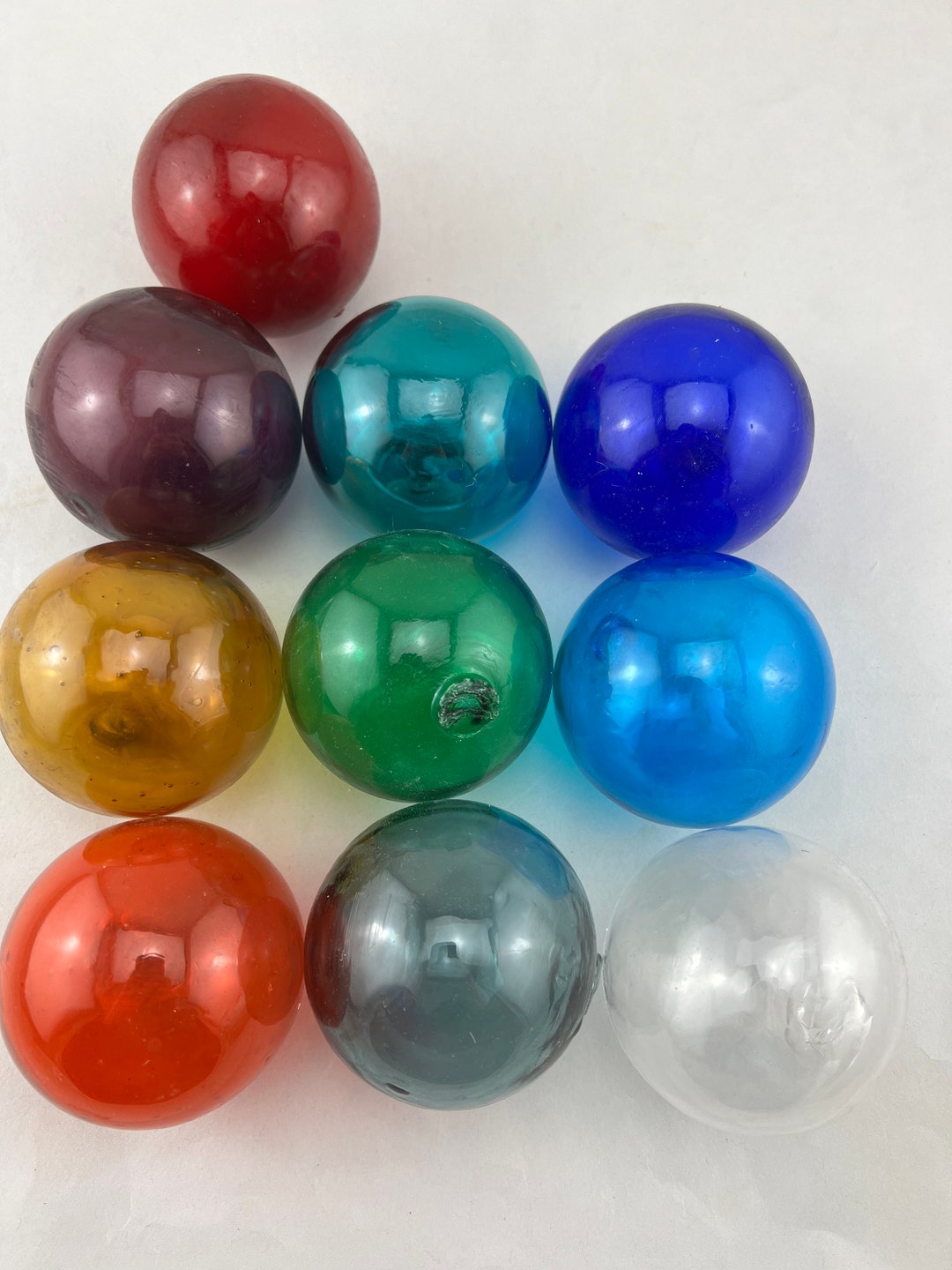 10 Pieces Reproduction Blown Glass Fishing Ball Assorted Colors 3 ...
