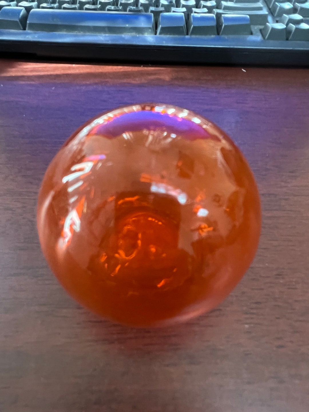 Tangerine Orange Red Decorative Reproduction Blown Glass Float Fishing ...