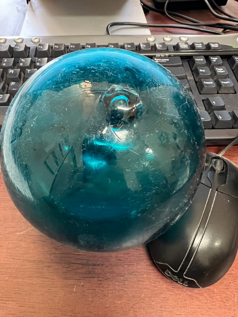 Teal Aqua Blue Decorative Reproduction Blown Glass Float - Etsy