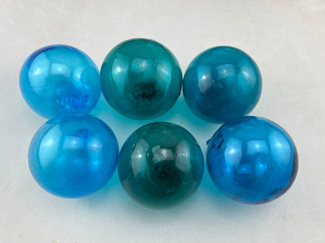 6 Pieces Assorted Decorative Reproduction Blown Glass Float Fishing ...