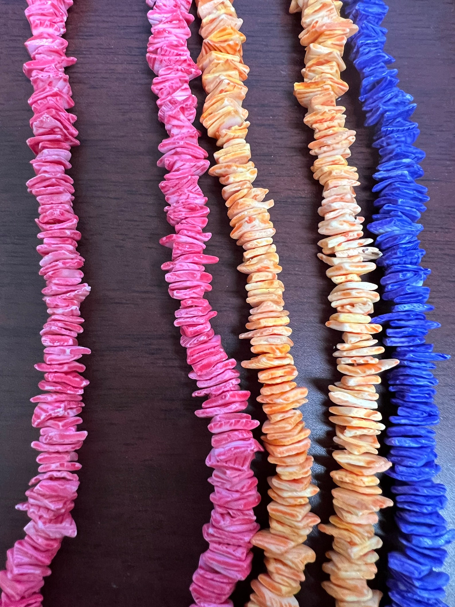 6 Pcs Colorful Handmade Puka Chip Coco Shell Necklace 18" - Etsy