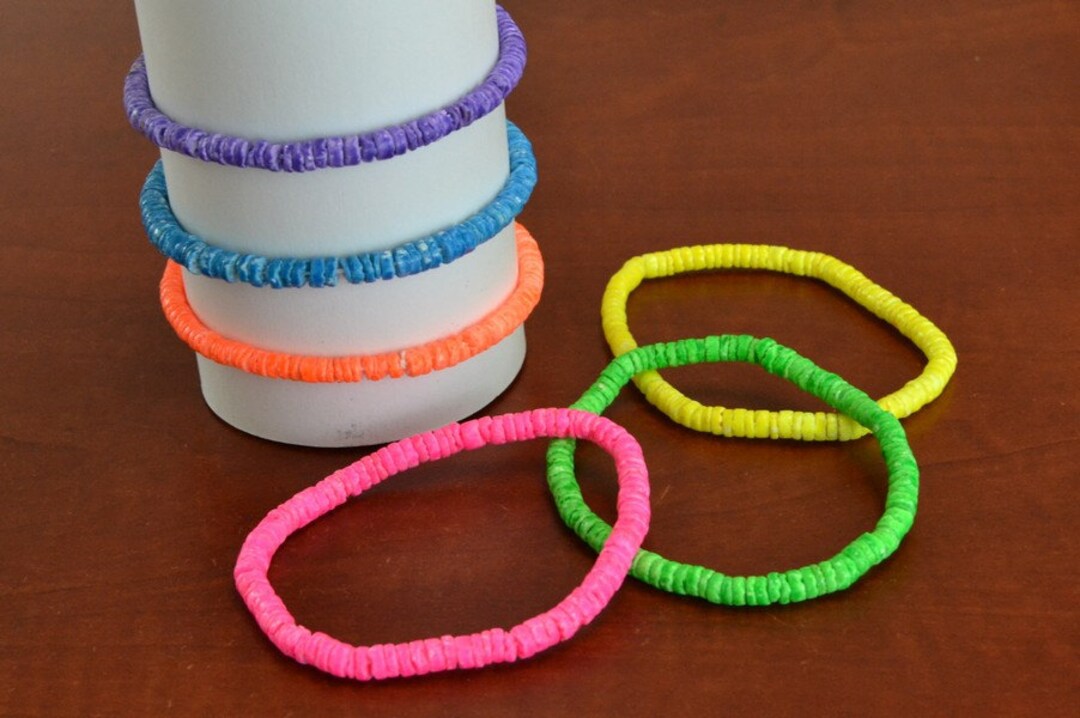 6 Pcs Color Handmade Puka Chip Coco Shell Stretch Anklet 9 - Etsy