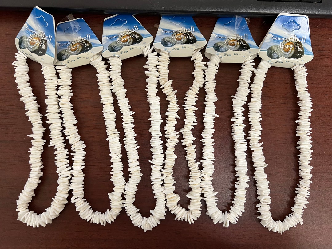 6 Pcs White Handmade Puka Chip Coco Shell Necklace 14” - Etsy