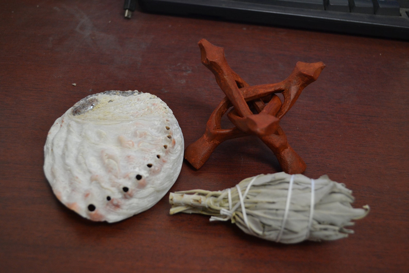 ABALONE Shell White SAGE With Stand Smudge Kit Spiritual Cleansing - Etsy