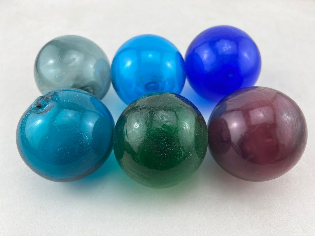 6 Pieces Assorted Decorative Reproduction Blown Glass Float Fishing ...
